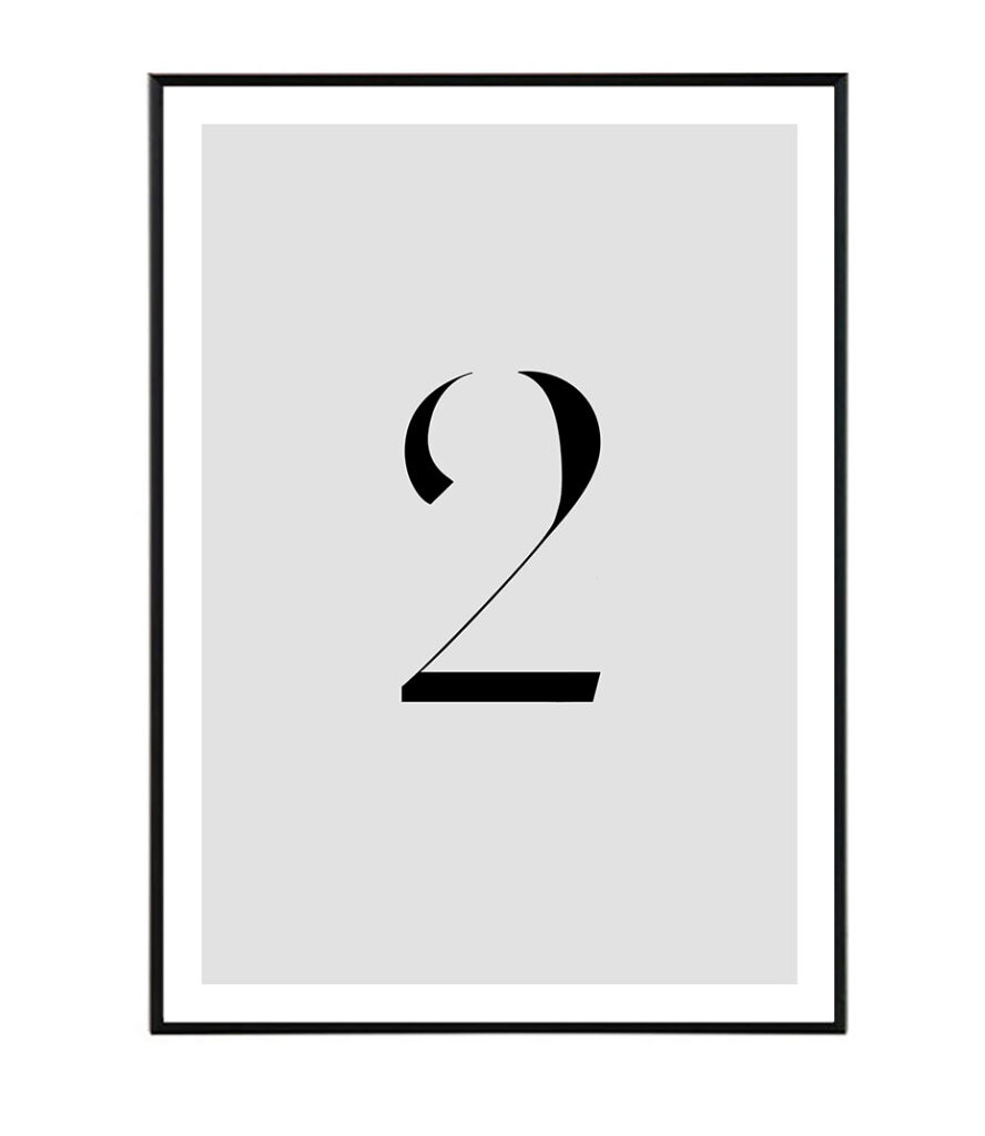 Number II - černobílý obraz čísla typografie | LAFORMA